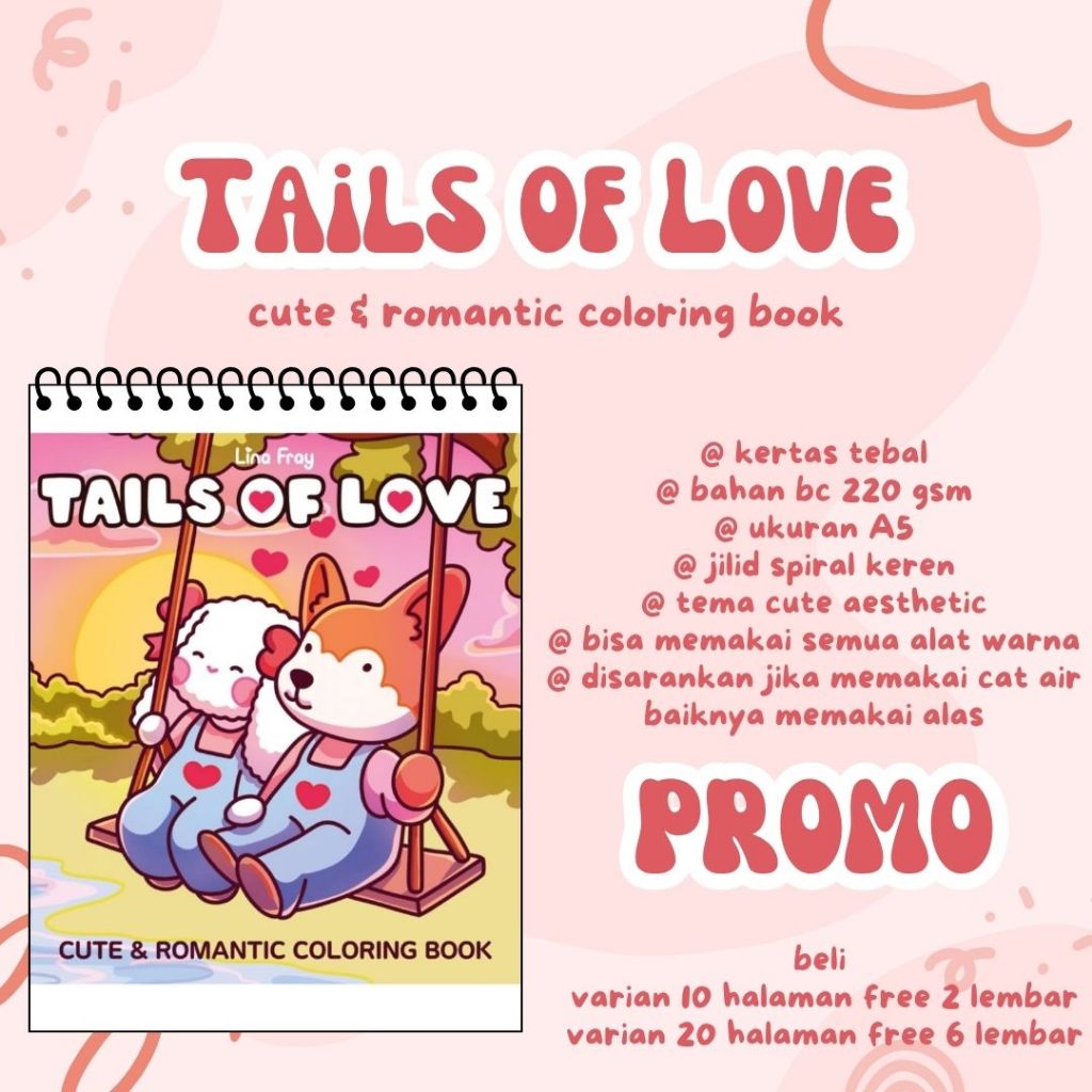 Jual Tails of Love Cute & Romantic Coloring Book Buku Mewarnai Anak ...