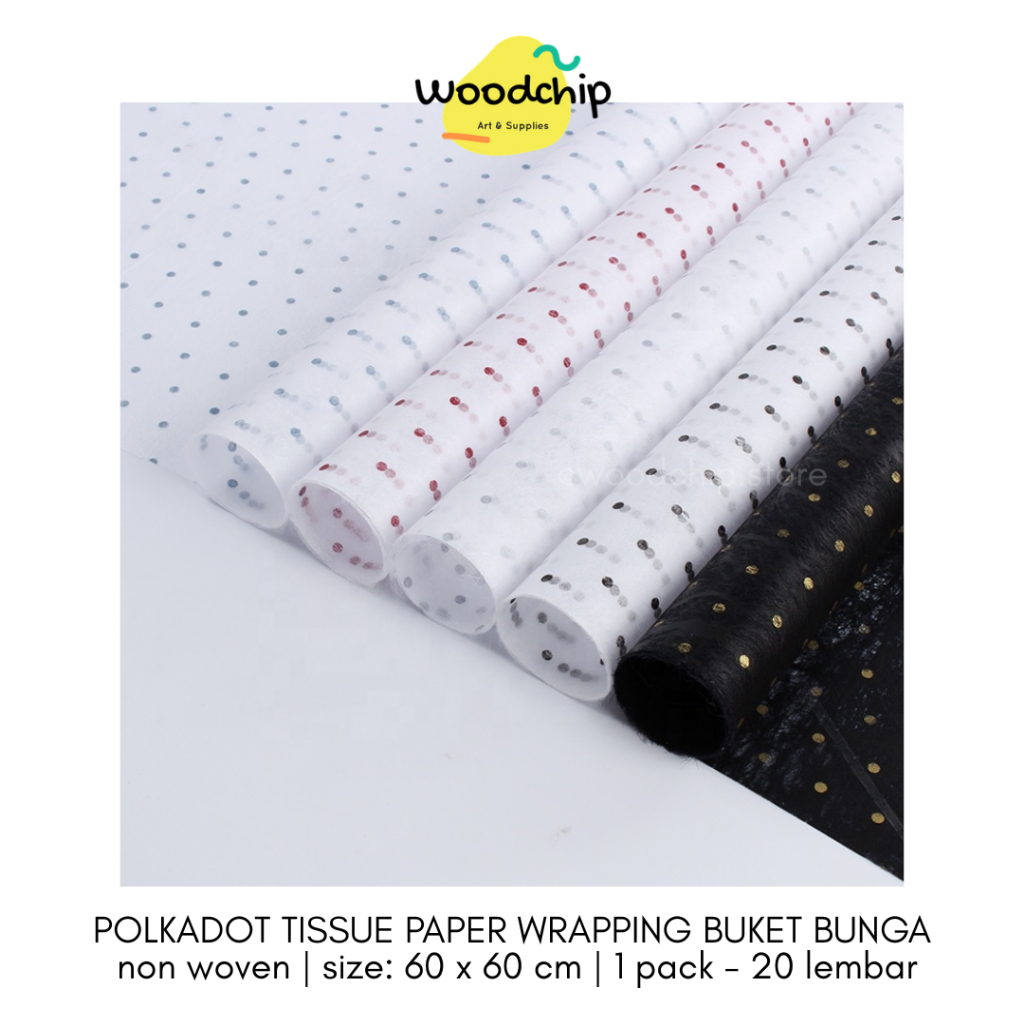 Jual [PACK] POLKADOT TISSUE PAPER KERTAS BUKET BUNGA BOUQUET KERTAS ...