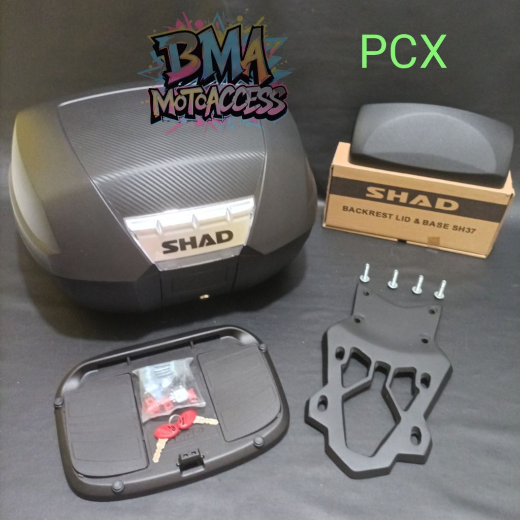 Jual BOX SHAD SH44 & BREKET BOX+BACKREST - PCX 150/160 / PAKETAN BOX ...