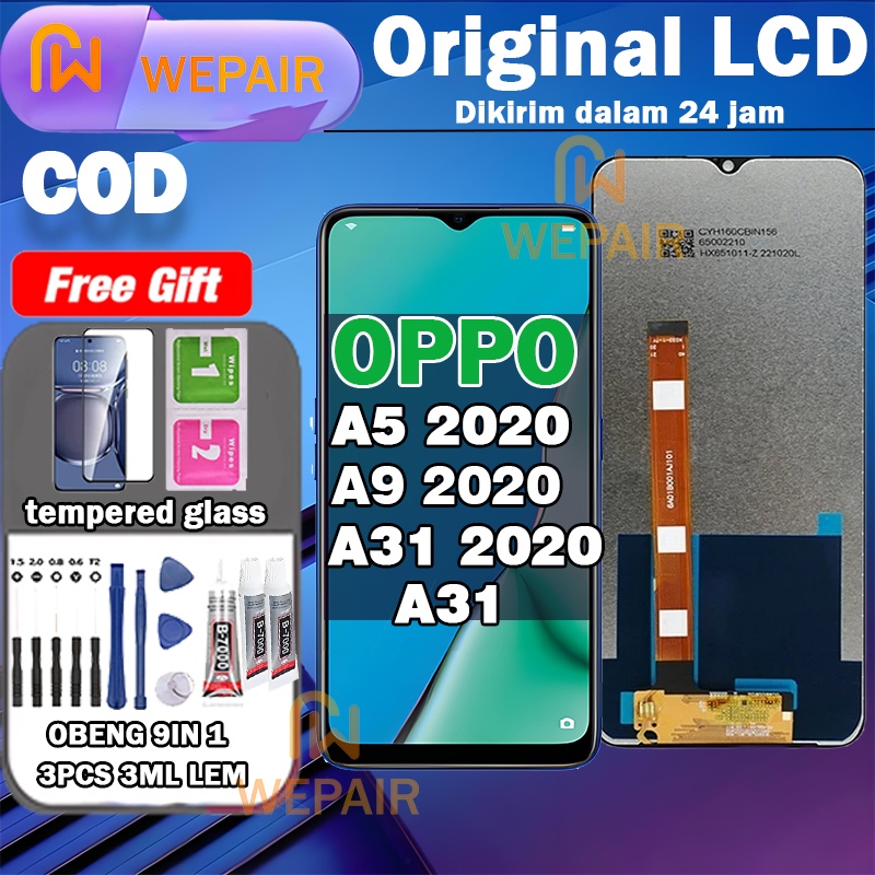 Jual LCD OPPO A5 2020/A9 20220/A31 2020/A31 Fullset Komplit ori asli WEPAIR+Ready stock+Garansi ...