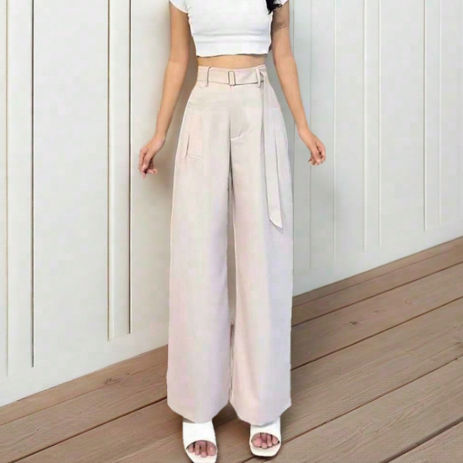 Jual OBI PANTS Highwaist Loose Pants Trousers Celana Kulot Bahan Kerja ...