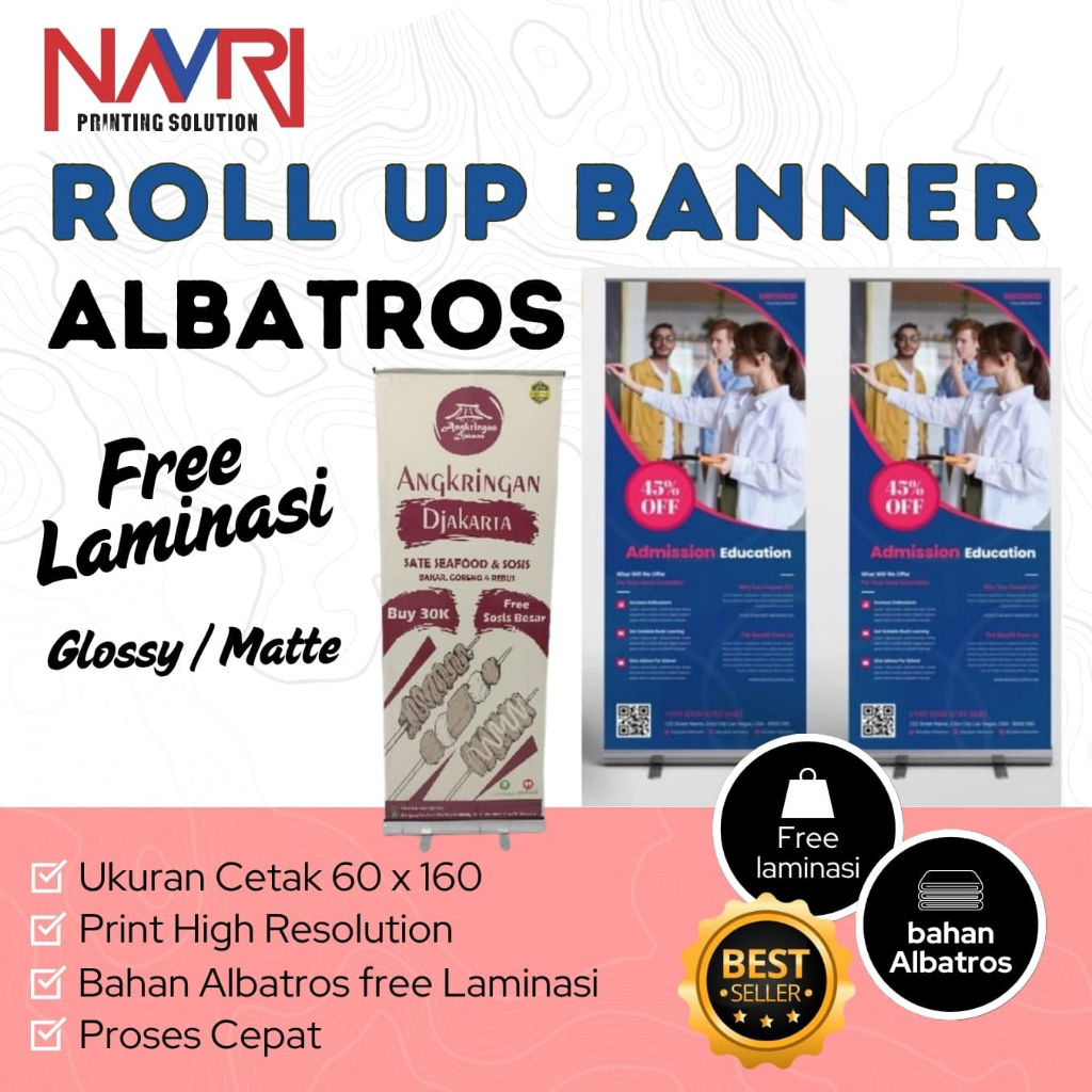 Jual Roll Up Banner 60 x 160 cm + Cetak Bahan Albatros FREE Laminasi ...