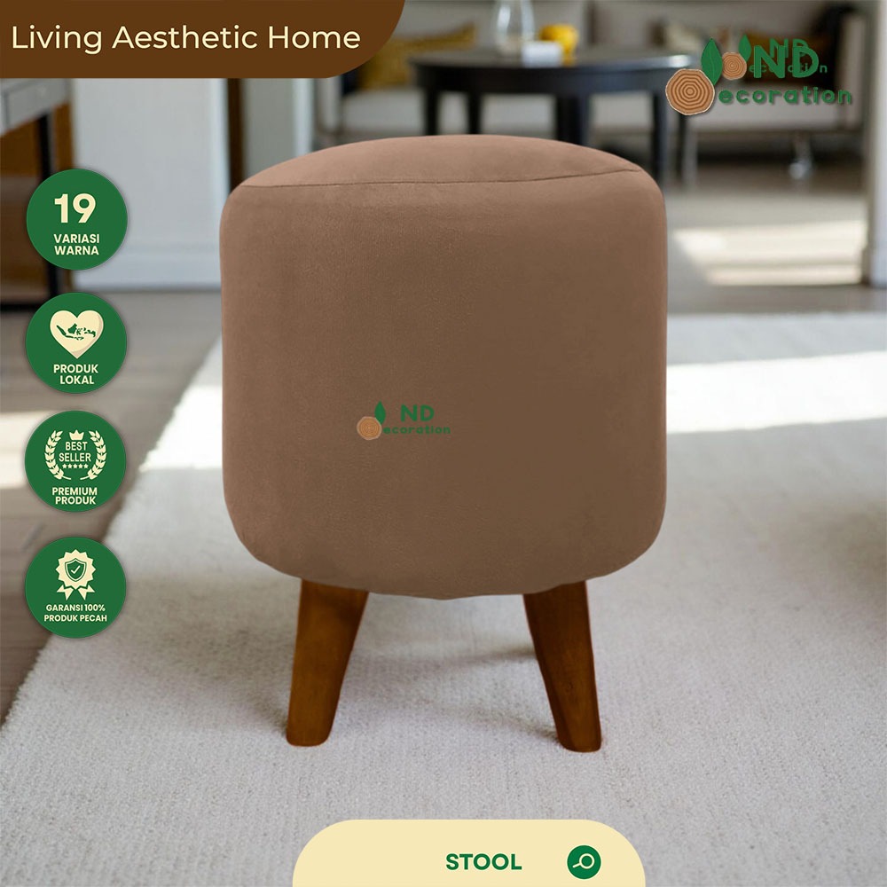 Jual KURSI STOOL / STOOL KANVAS MOTIF DAUN / SOFA STOOL / STOOL BULAT / SOFA KECIL sofa puff ...