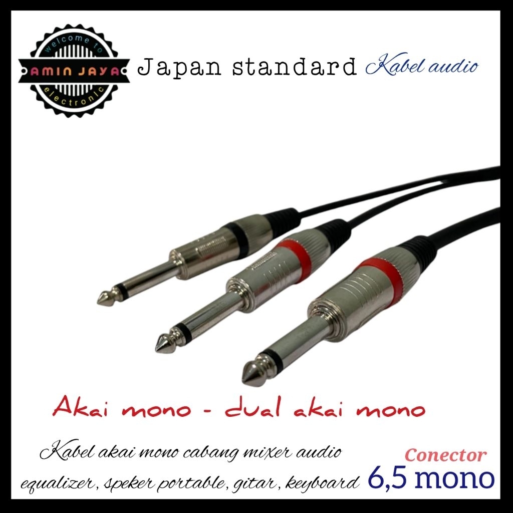 Jual Kabel jack akai mono to dual akai mono /kabel cabang akai to akai ...