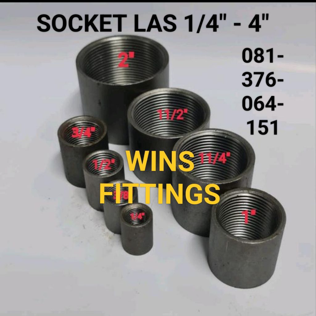 Jual Socket Besi 2" CS #1000 drat full coupling coupler besi BSPT Sock ...