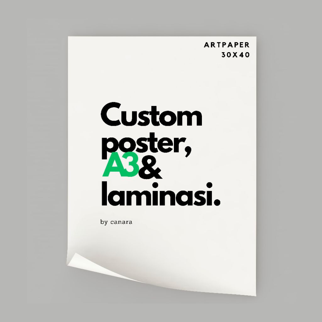 Jual Custom Poster A3 / Print Poster / Cetak Poster Ukuran A3 / Cetak ...