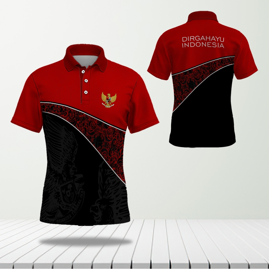 Jual Kaos Polo Hut RI -80 2025 Dewasa art - 1 full Printing - The ...