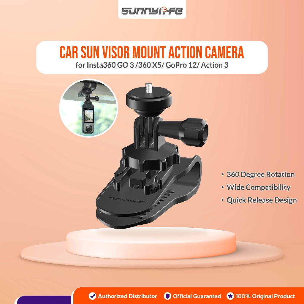Jual SUNNYLIFE Car Sun Visor Clamp Mount For Action Cam GoPro Brica ...