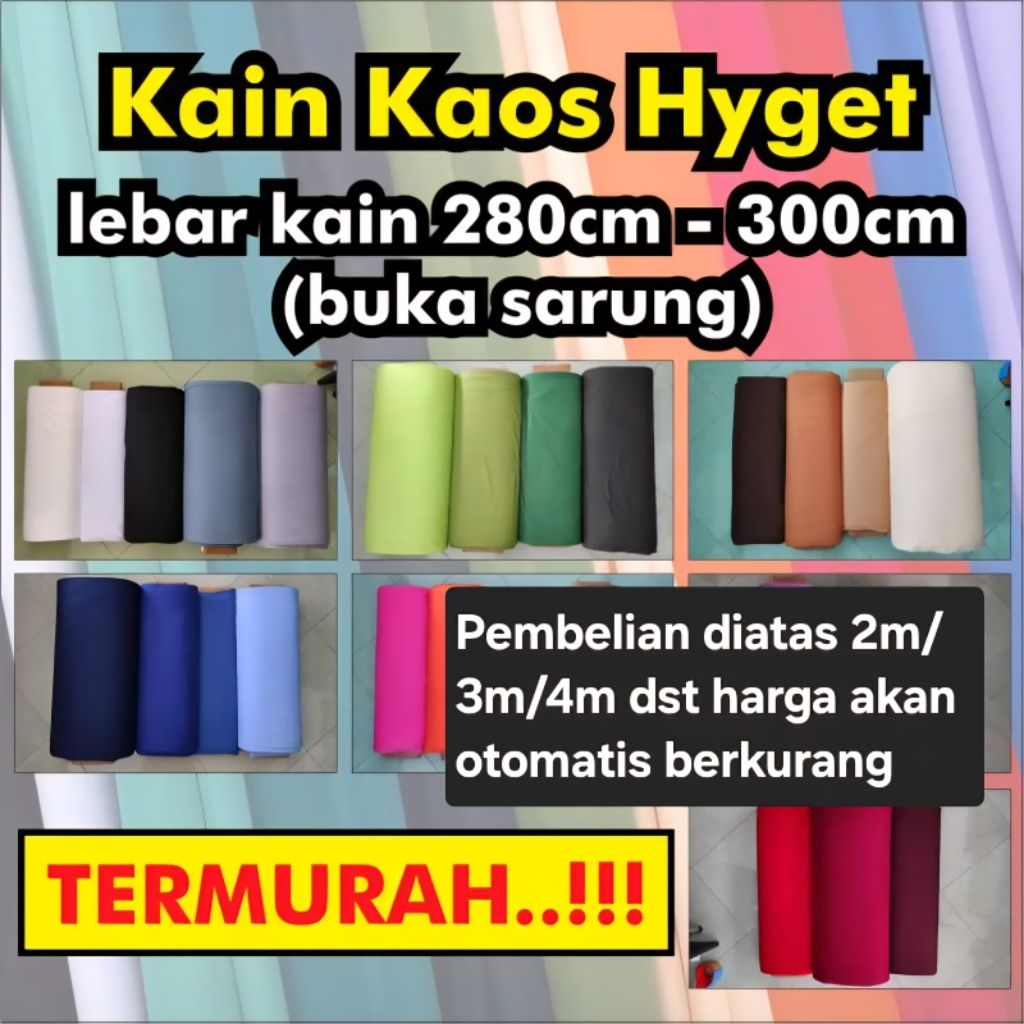 Jual Kain Furing Kaos Hyget lebar 280cm - 3m kain jatuh kain dekorasi ...