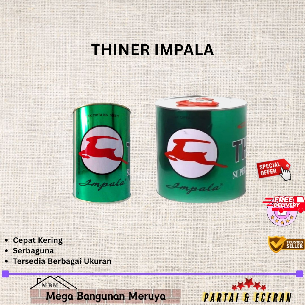Jual THINNER THINER IMPALA PENGENCER CAT MINYAK BESI KAYU TINER IMPALA | 1 LITER / 5 LITER ...