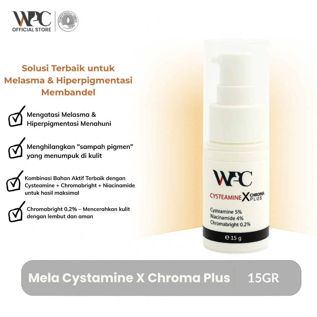 Jual WPC CYSTEAMINE X CHROMA PLUS -Cream mengatasi melasma dan flek ...