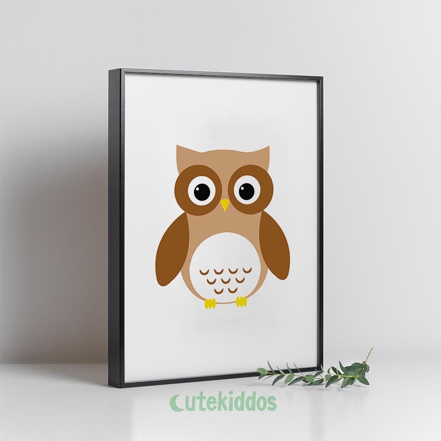 Jual Poster Lucu Animal - Owl - Pigura Hiasan Dinding Binatang Wall ...