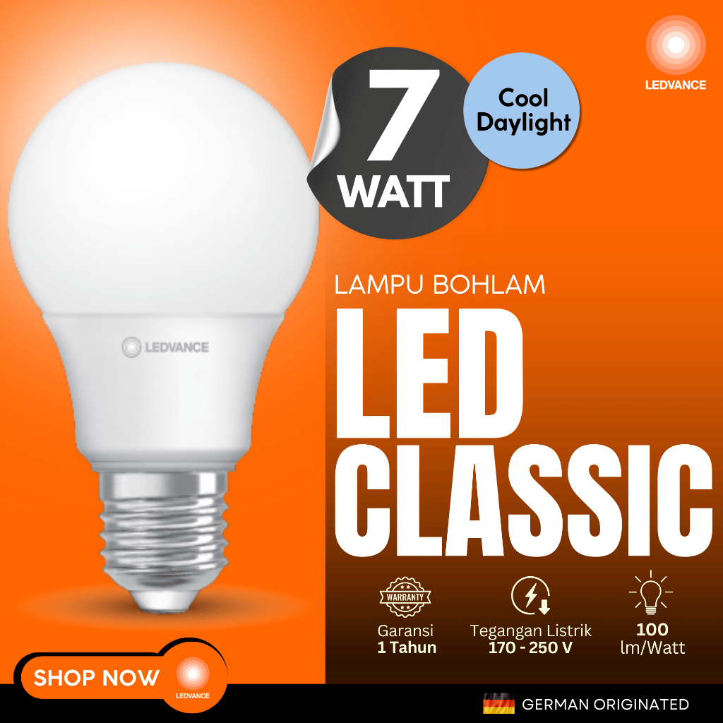 Jual LEDVANCE Lampu Bohlam LED Classic 7W Cool Daylight | Shopee Indonesia