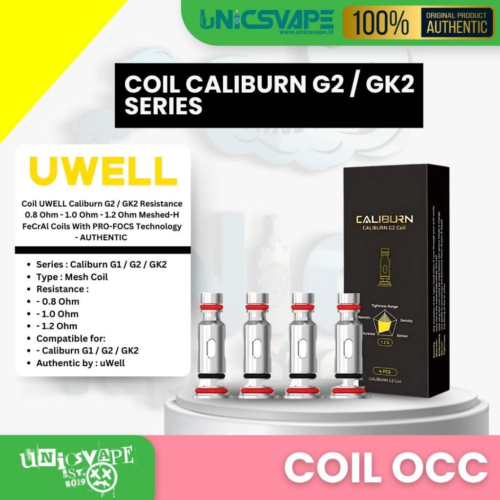 Jual Coil UWELL Caliburn G2 / GK2 Resistance 0.8 Ohm - 1.0 Ohm - 1.2 ...