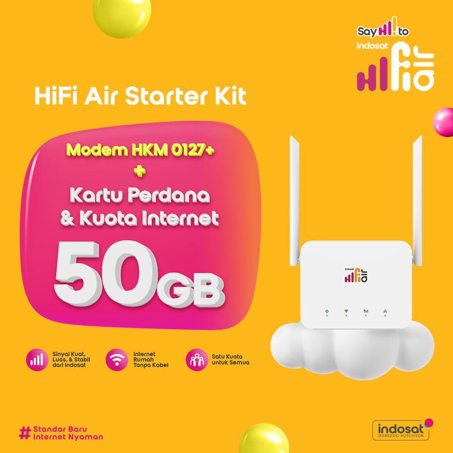 Jual Indosat HiFi Air 4G Home Modem Wifi Router HKM0127+ Starter Kit dengan 50GB Kuota Internet ...