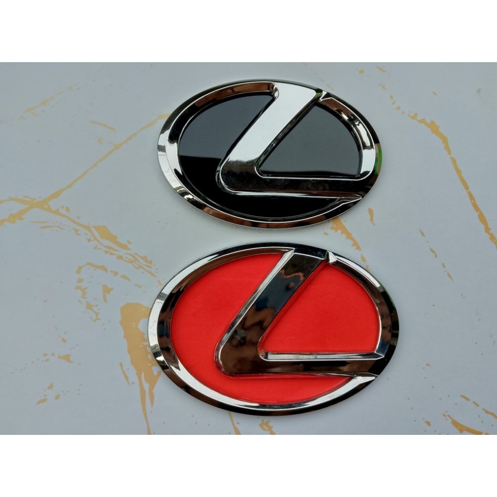 Jual Emblem Mobil Logo LEXUS chrome bacground hitam merah 14 cm ...