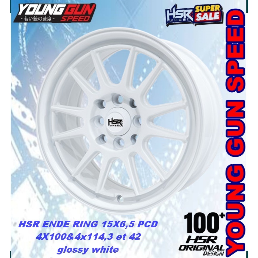 Jual Velg Racing Ring 15 HSR ENDE R15 LEBAR 6,5 PCD 4X100&4X114,3 ET42 WARNA PUTIH | Shopee ...