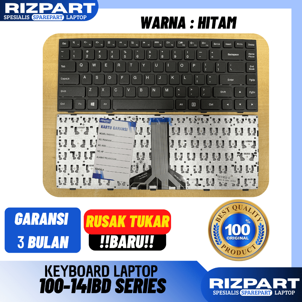 Jual PROMO BISA COD!!! Keyboard LAPTOP SERI 100-14IBD - Black ( Central ...