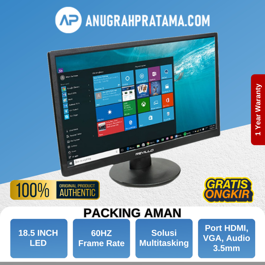 Jual KJ REVILLO Monitor LED 18.5 Inch Multifungsi / Monitor PC Komputer ...