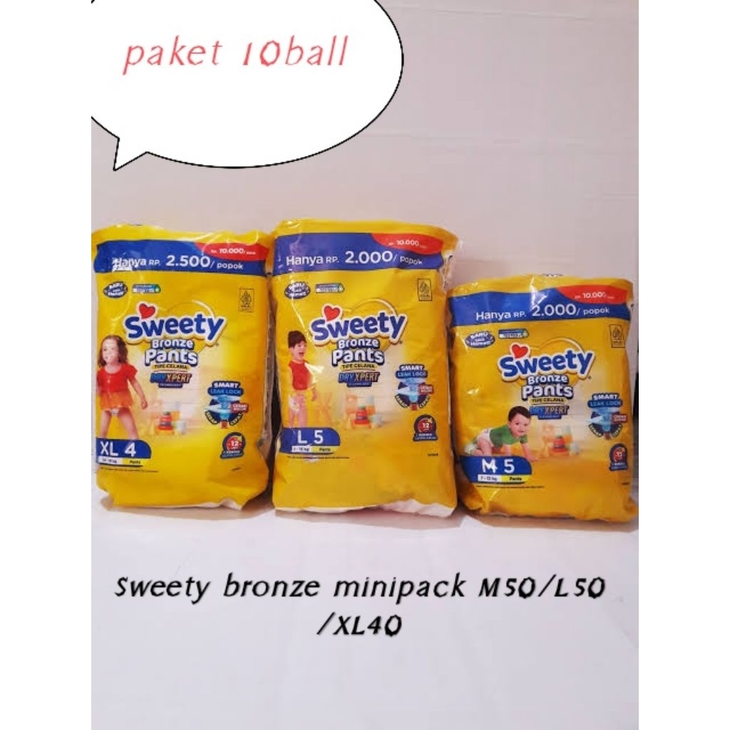Jual Paket 10ball Sweety bronze minipack M5,L5,XL4 / minipack isi M50 ...