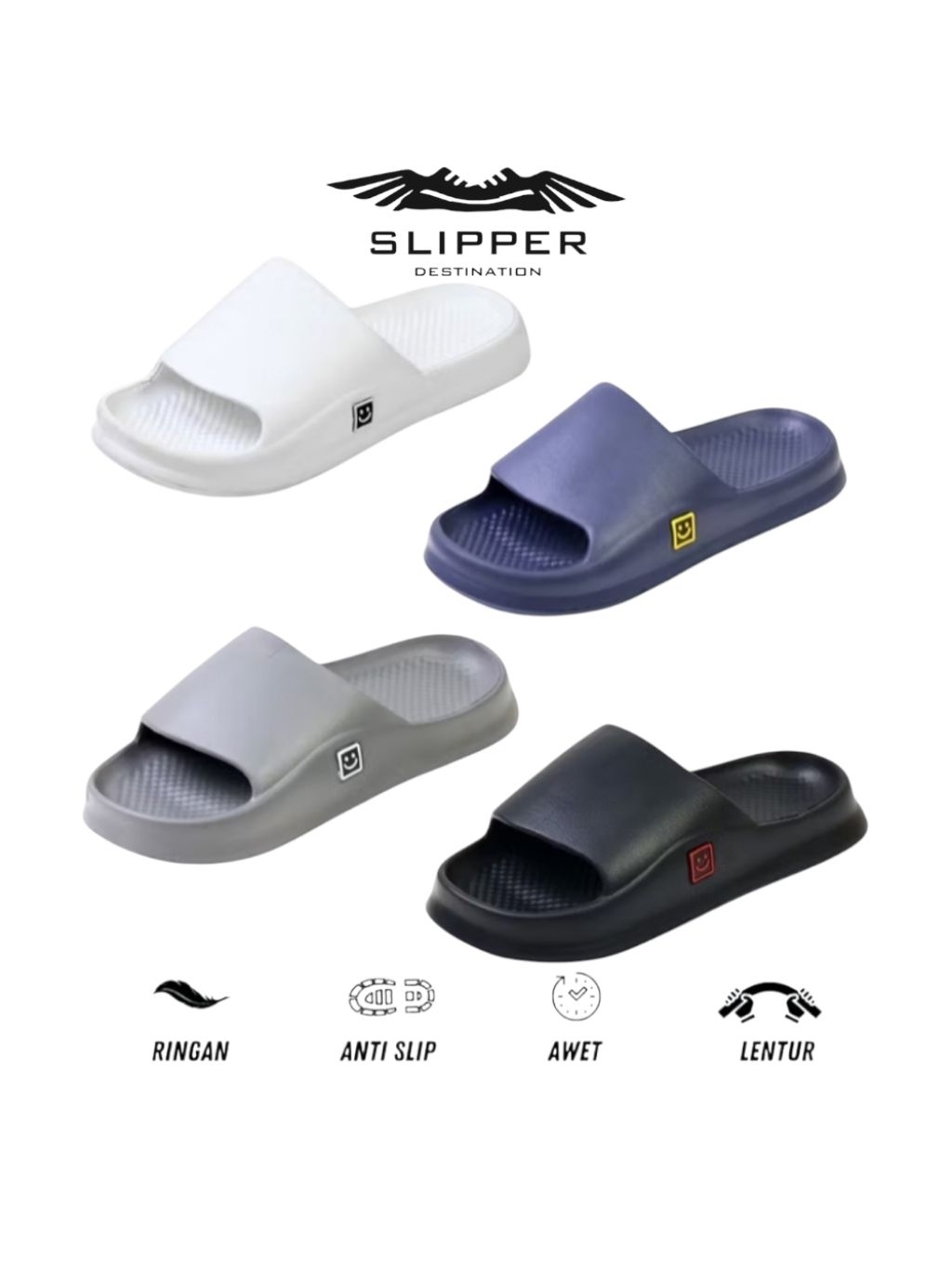 Jual Sandal selop pria / wanita full karet eva slip on empuk / sendal ...