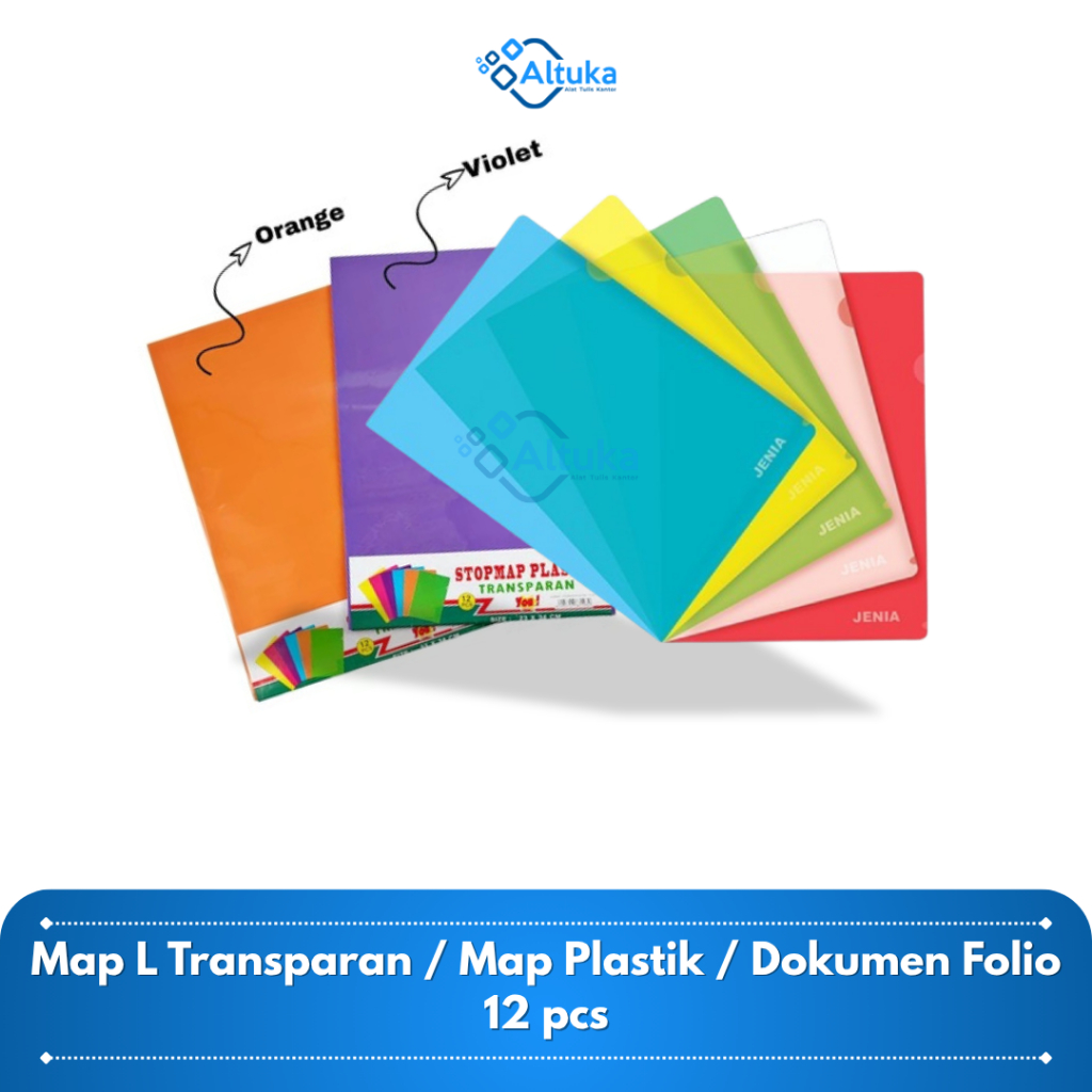 Jual (12 Pcs) Dokumen Folio Map L Transparan / Map Plastik | Shopee ...