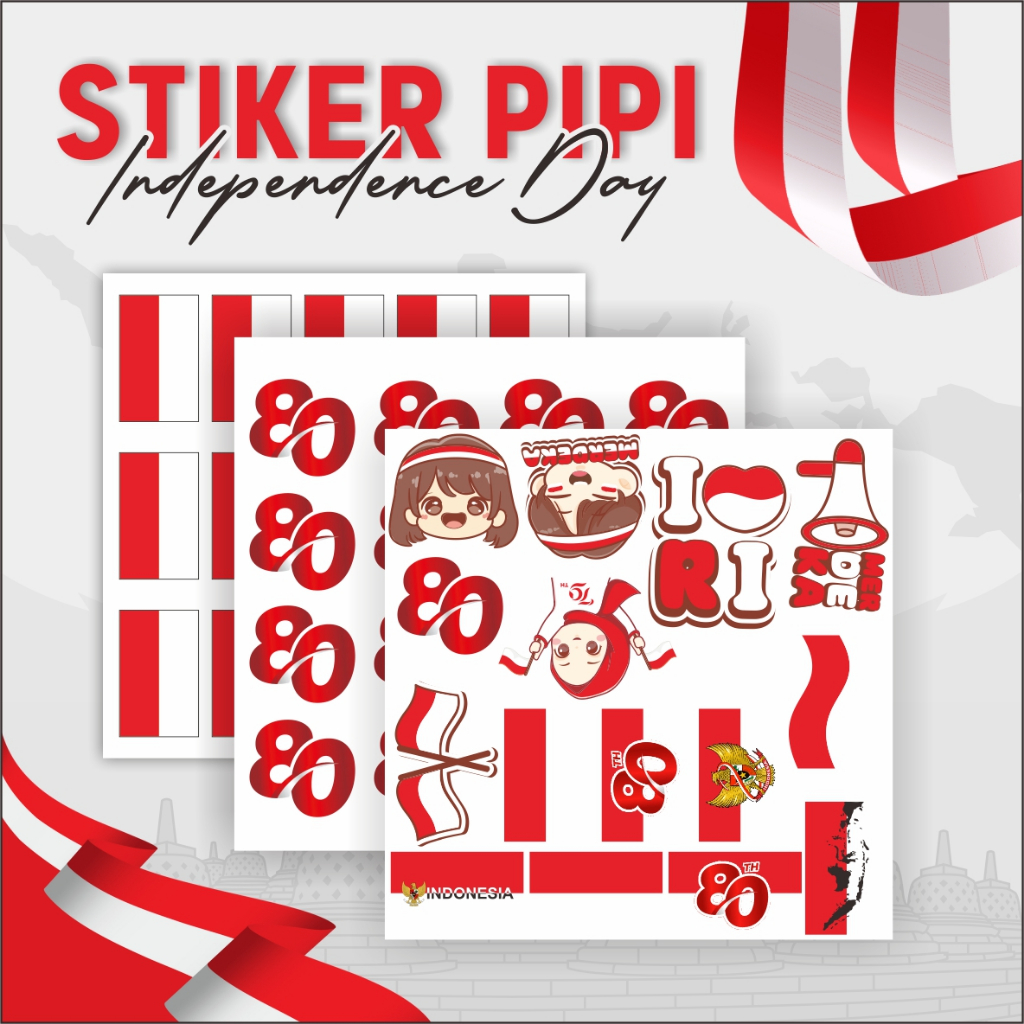 Jual Stiker Pipi Kemerdekaan RI - Tempelan Wajah 17 Agustusan - Sticker ...