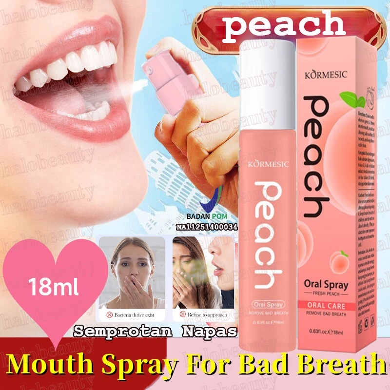 Jual Mouth Spray Untuk Bau Mulut Fresh Cool Peach Mouth Spray Bpom ...