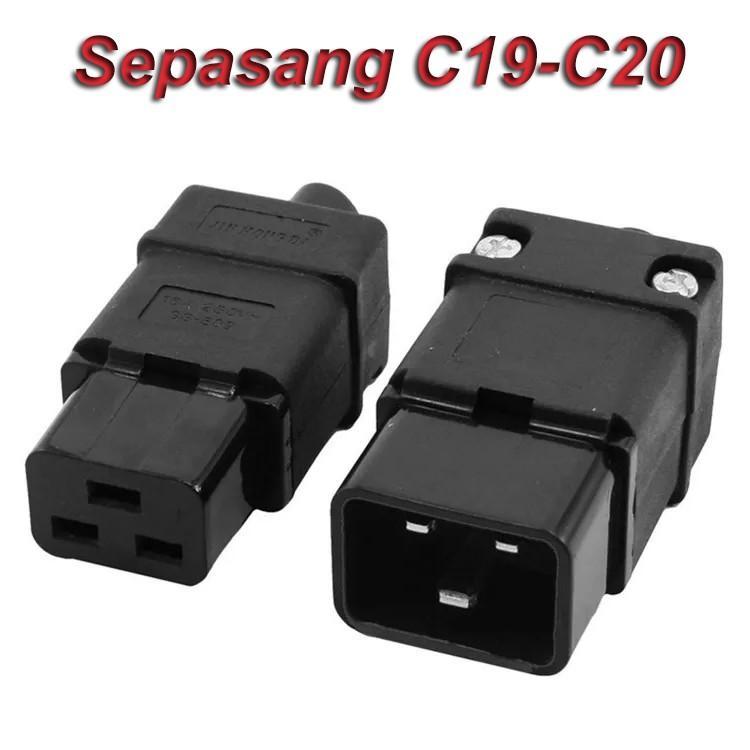 Jual Konektor Power Soket Jack IEC C20 Male / C19 Female - C20 MALE ...