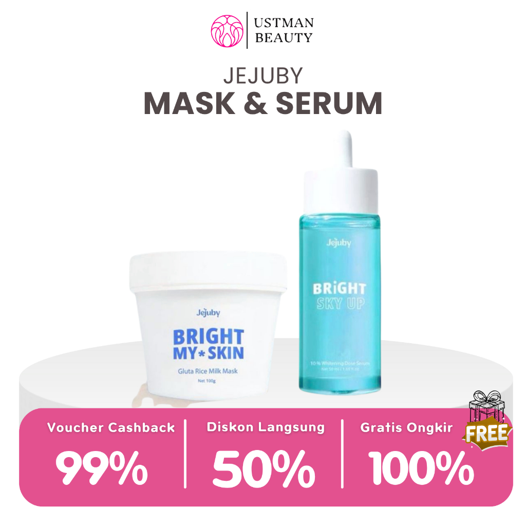 Jual [BUNDLING] Jejuby 10% Whitening Dose Serum + Gluta Rice Milk Body ...