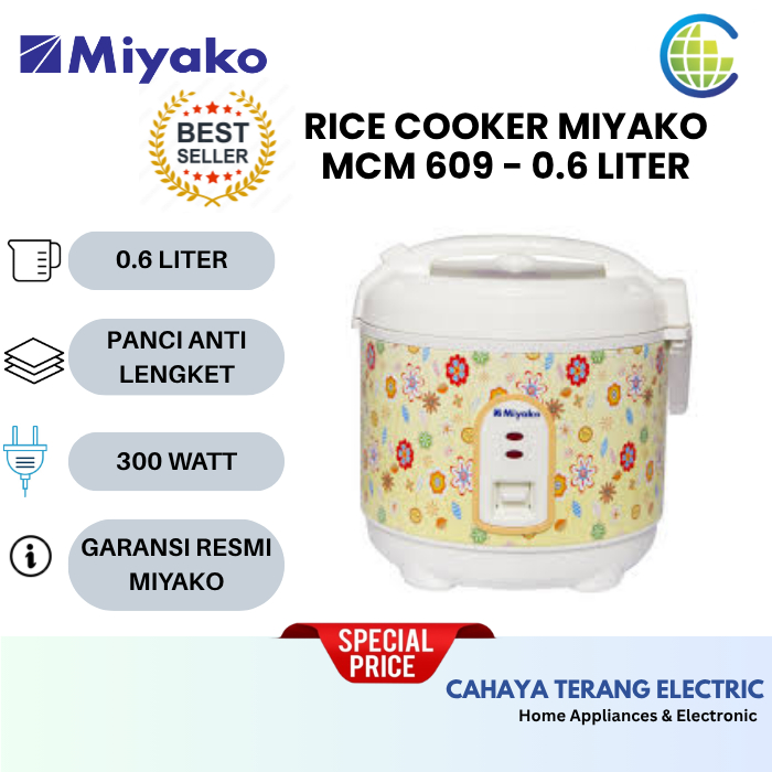 Jual Miyako Rice Cooker Mini MCM609 Magic Com 3 in 1 MCM 609 Penanak ...