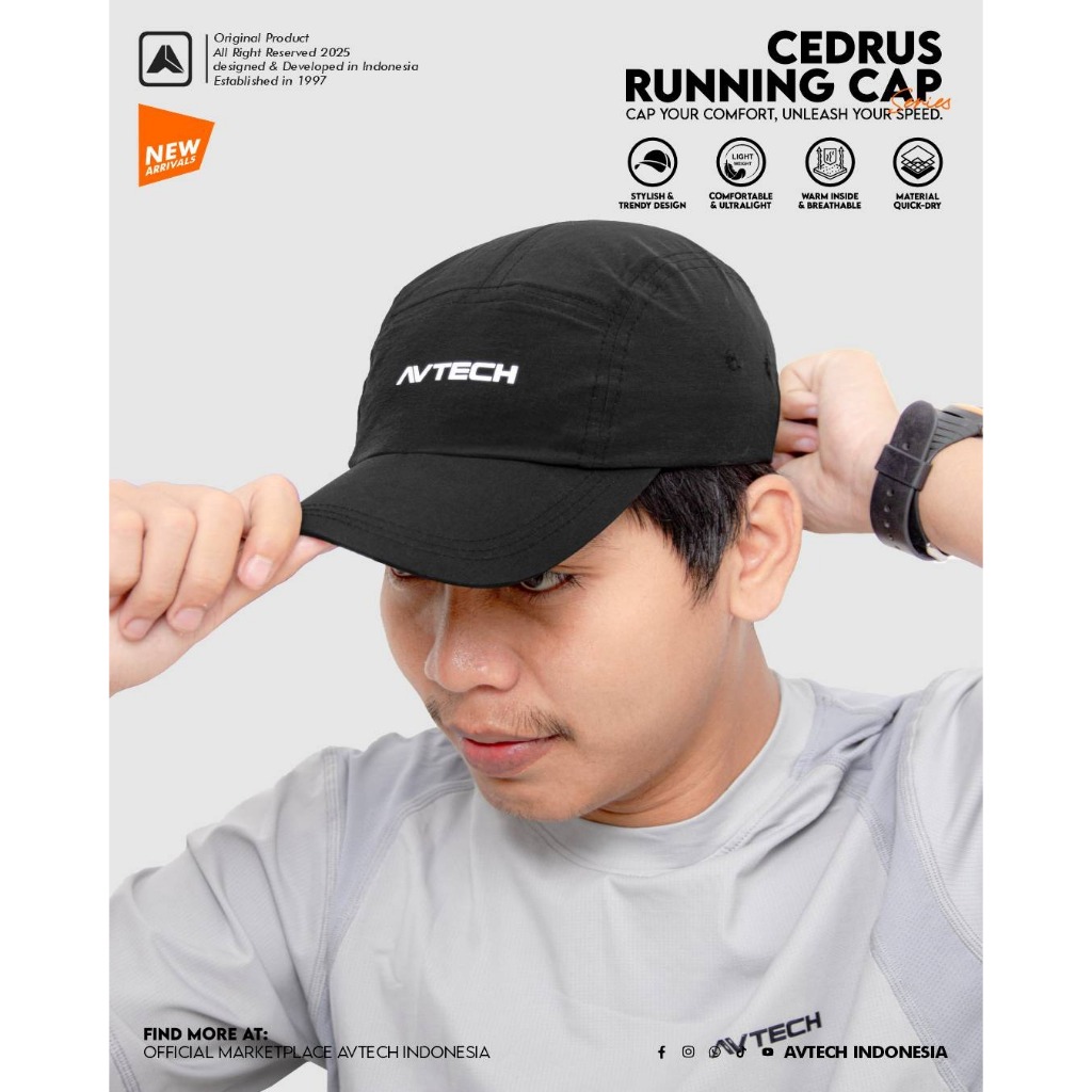 Jual AVTECH - Topi Lari Olahraga Sepeda Outdoor Quick Dry UV Protection ...