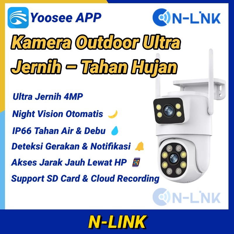 Jual CCTV Outdoor Yoosee Dual Lensa 4MP | IP66 Tahan Air | Deteksi ...