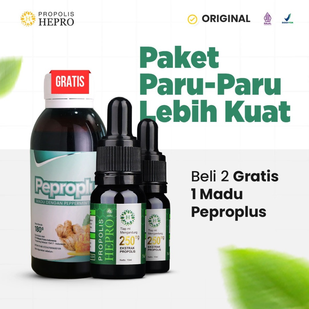 Jual Propolis Hepro 2 Botol Free Madu Peproplus 180gr Mengatasi Batuk ...