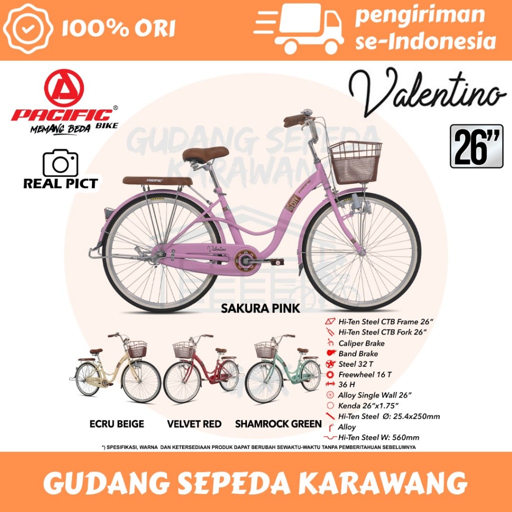 Jual SEPEDA MINI CITY BIKE 20" 24" DAN 26" PACIFIC MINI VALENTINO ...
