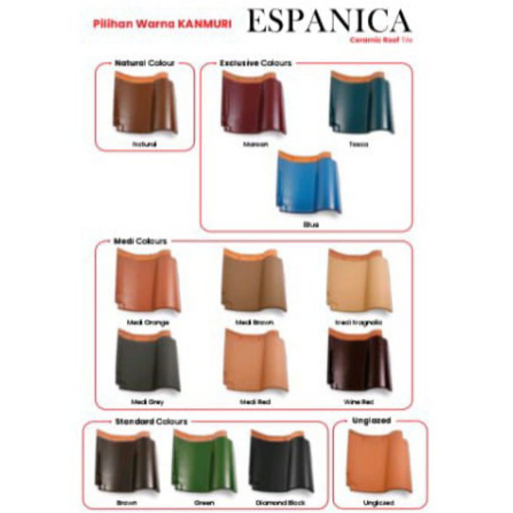 Jual Genteng keramik kanmuri Espanica medi black | Shopee Indonesia