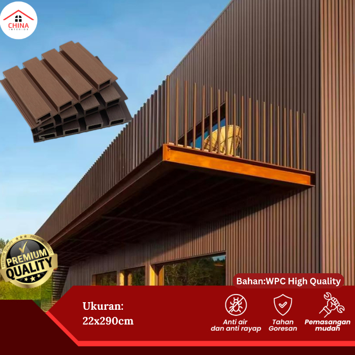 Jual Wall Cladding WPC Wood Panel 22x290 Cm Kisi Kisi WallPanel Outdoor ...