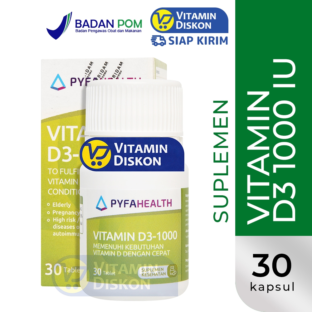 Jual PYFAHEALTH VITAMIN D3 1000 IU 30 TABLET | Suplemen Vitamin D3 1000 ...