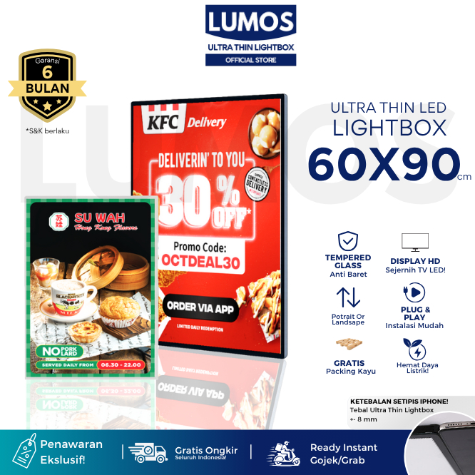 Jual Ultra Thin Light Box 60 x 90 - Lumos 1.0 | LED Frame Advertising ...