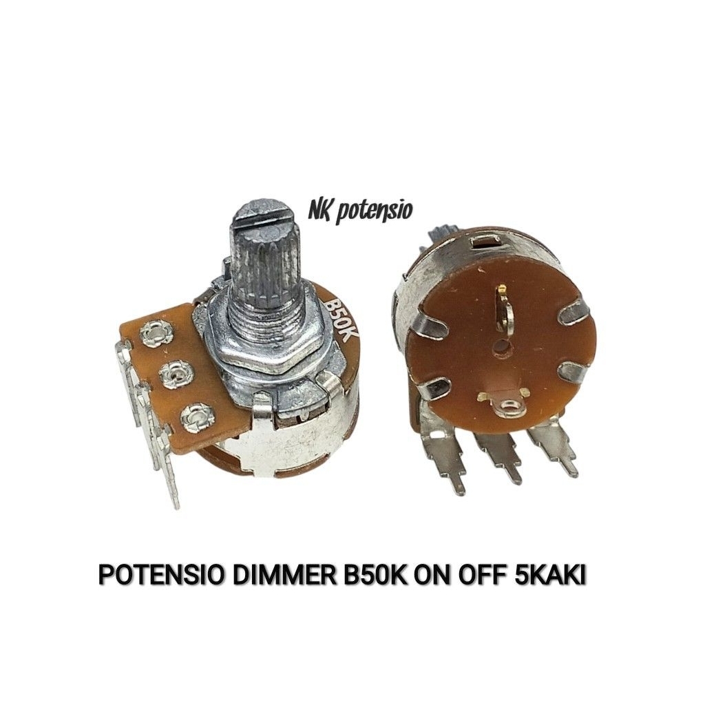 Jual POTENSIO DIMER B50K ON OFF 5KAKI | Shopee Indonesia