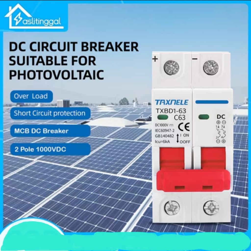 Jual MCB DC 2P 63A 12V-1000V u/ Solar Panel | Shopee Indonesia