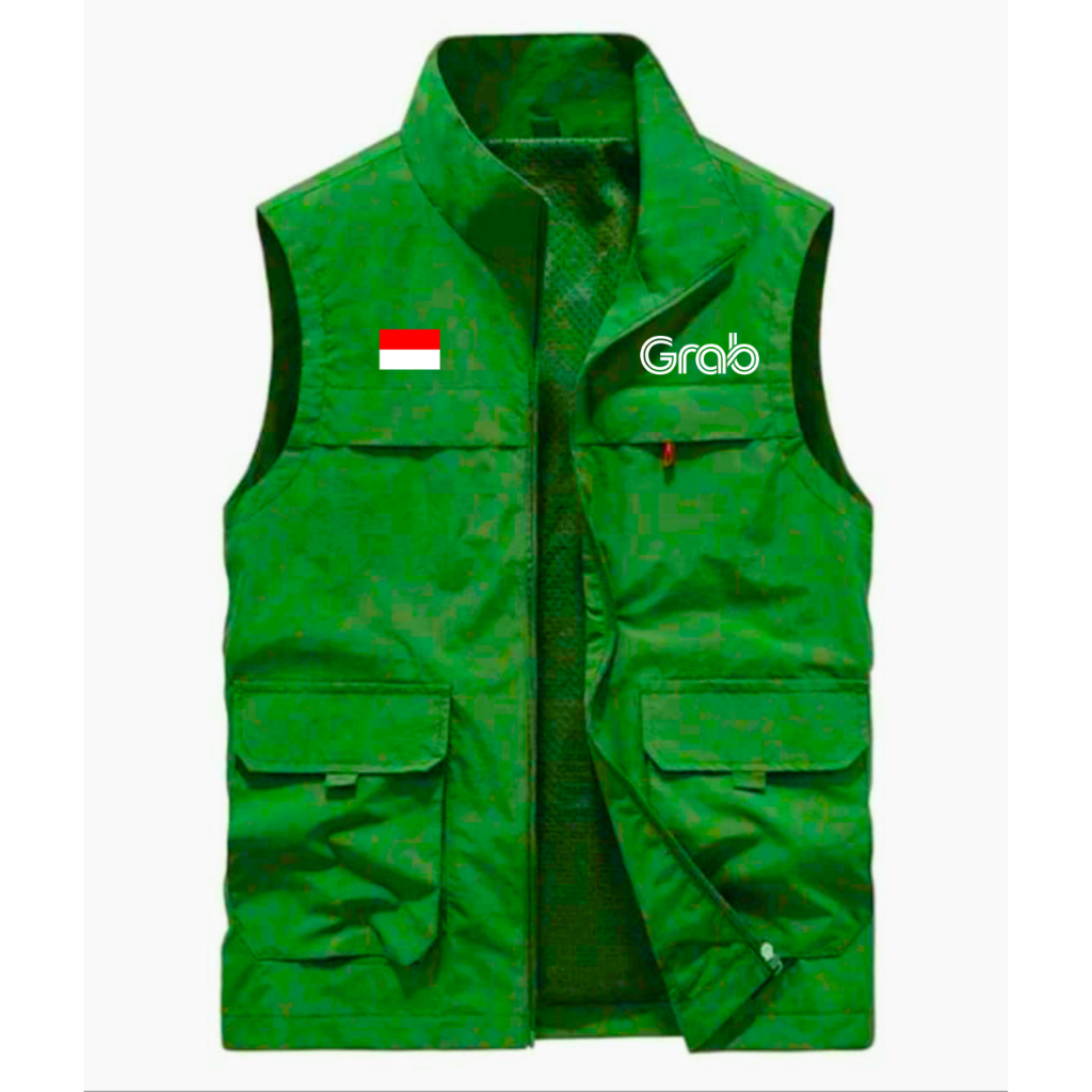 Jual BISA CUSTOM - Jaket Rompi Grab Original Terbaru / Rompy Ojol Grab ...