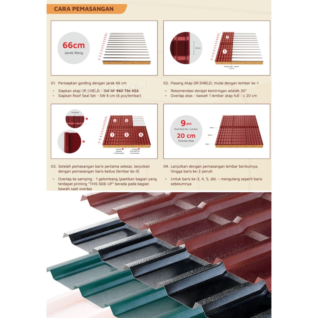 Jual Dr Shield UPVC Tile RF 960 Tile ASA (960mm x 1320 mm)/ MAROON | Shopee Indonesia