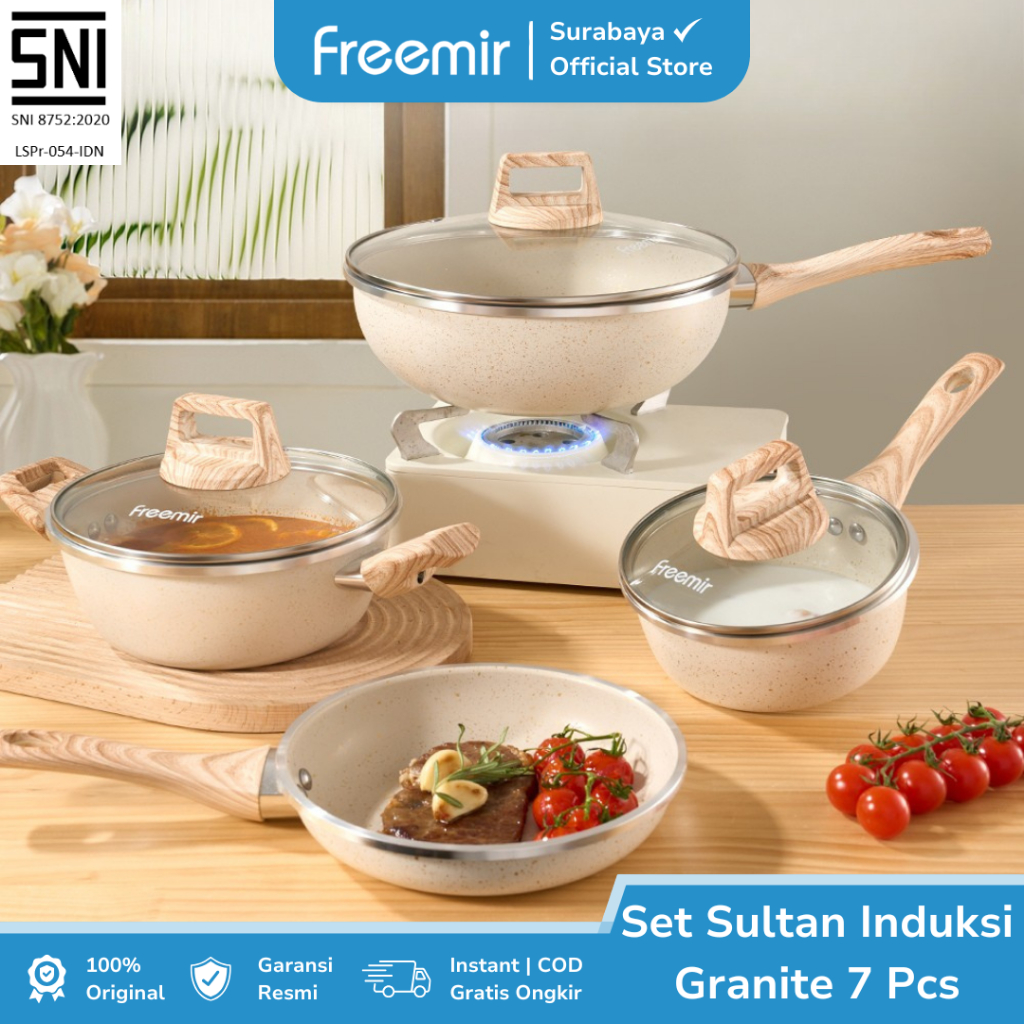 Jual free 12 Gift Exclusive freemir Surabaya Wajan Set Beige Granite ...
