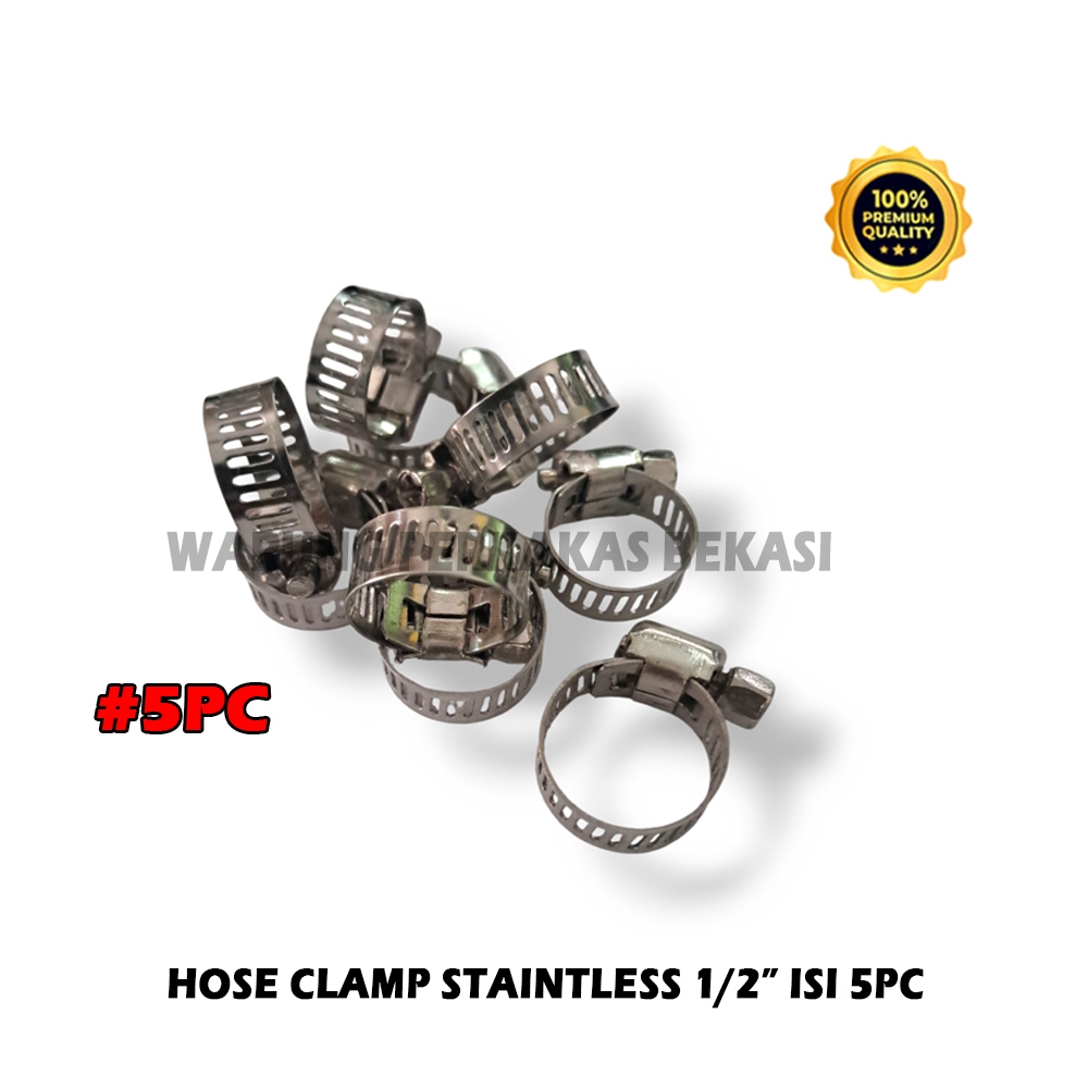 Jual TAIWAN 1/2" - 5/8" Isi 5Pc Hose Clam Stainless Klem Selang ...