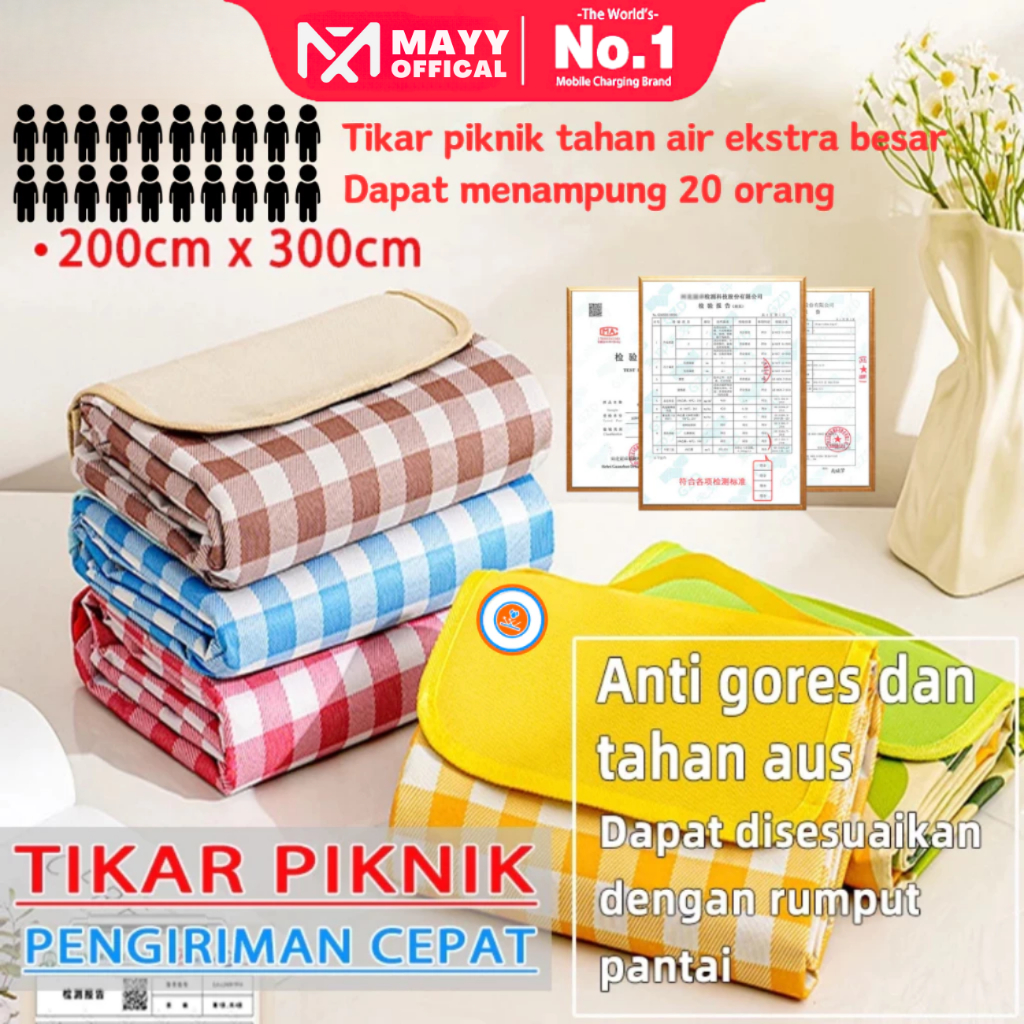 Jual Mayy official id 3m x 2m Tikar Lipat Piknik waterproof Tebal Outdoor 1.5 x 2 m/2m x 2m VS ...