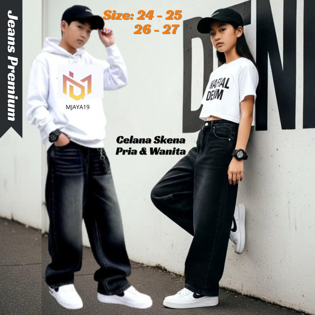 Jual Unisex Celana Skena Anak Laki Laki Perempuan Loose Baggy Jeans Panjang Gombrong Korean ...