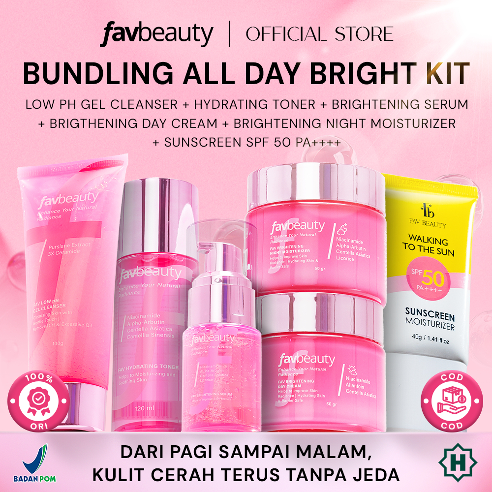 Jual FAV BEAUTY Bundling All Day Bright Kit | Cleanser Low pH Hydrating ...