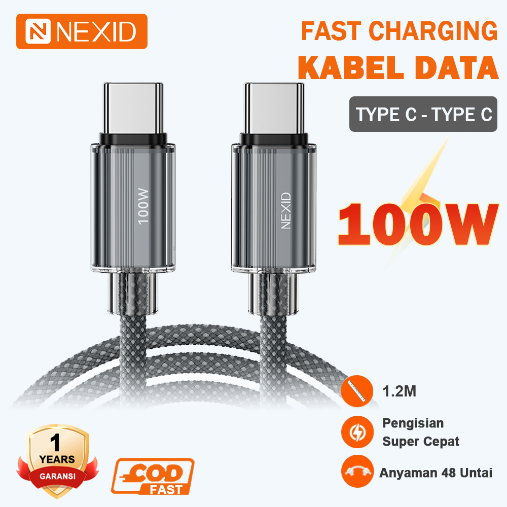 Jual NEXID Kabel Data Fast Charging PD 100W Type C To Type C Cable ...