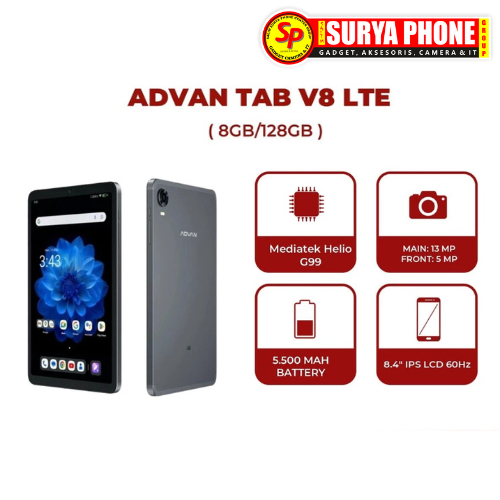 Jual ADVAN TAB V8 RAM 8GB l 128GB 4G LTE | Shopee Indonesia